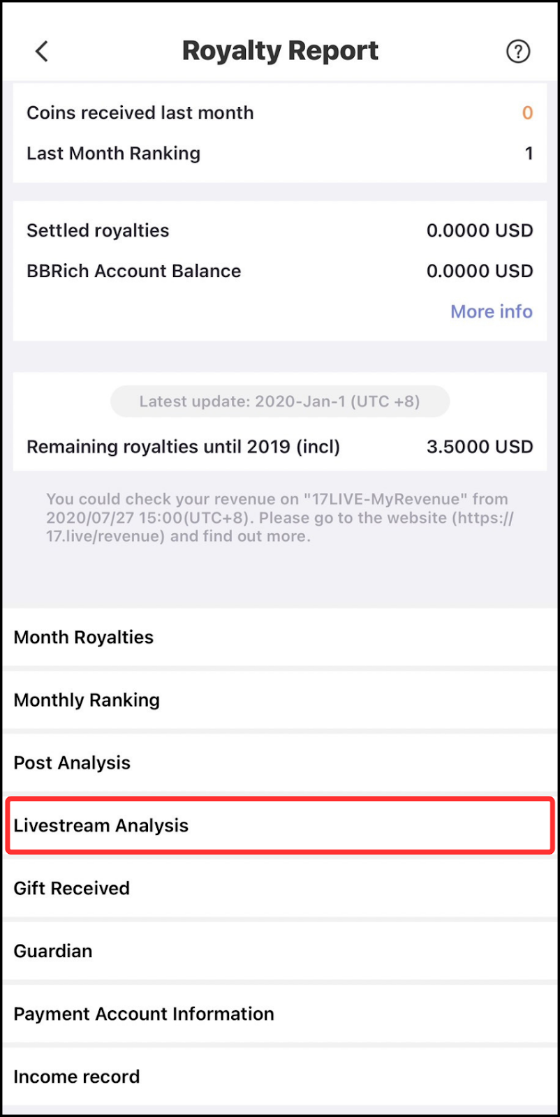 Information on Streaming Hours – 17LIVE