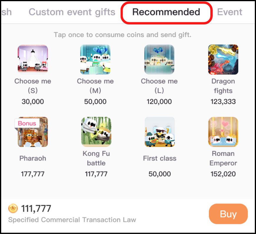 Gift Recommendation – 17LIVE